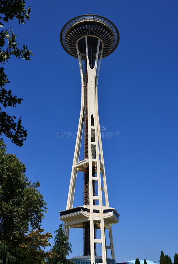 Modern Tower Space Needle at the Seattle Center, Washington Editorial ...