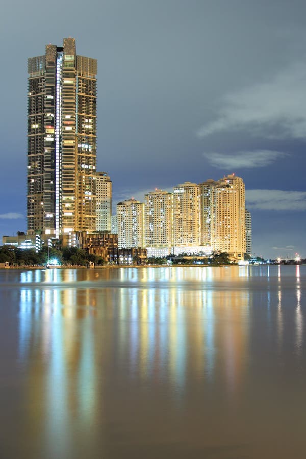 Modern Town stock image. Image of urban, waterway, midnight - 26579423