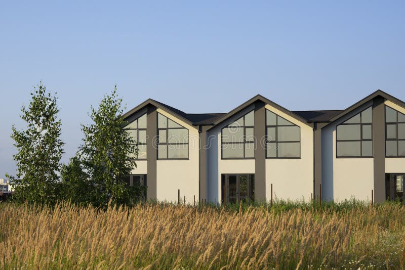 Modern Town Houses in a New Residential Complex. Stock Image - Image of ...