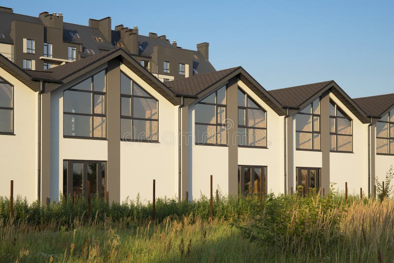 Modern Town Houses in a New Residential Complex. Stock Photo - Image of ...