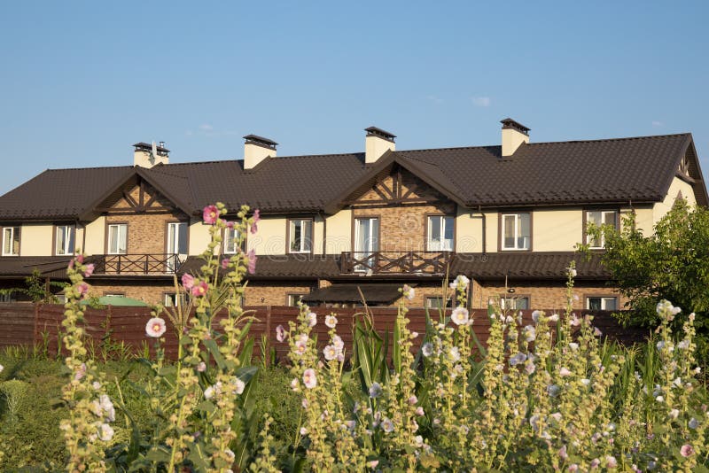 Modern Town Houses in a New Residential Complex. Stock Image - Image of ...