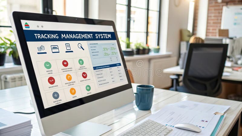 Modern Tracking Management System Interface Displayed on Computer ...