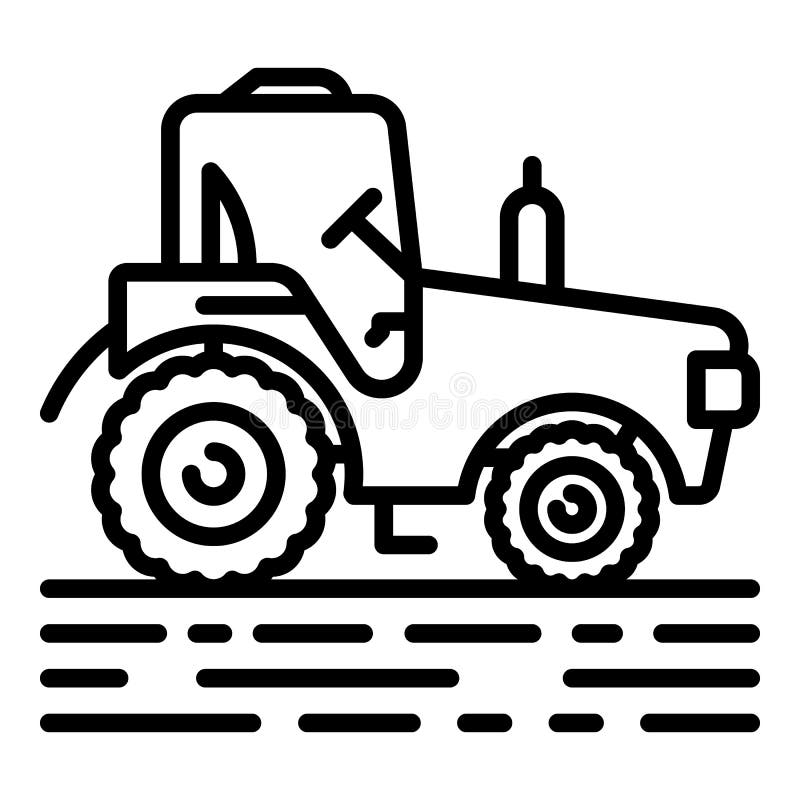 Modern Tractor Icon, Outline Style Stock Vector - Illustration of ...