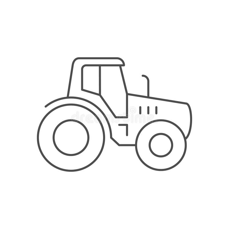 Modern Tractor Line Outline Icon Stock Vector - Illustration of farming ...