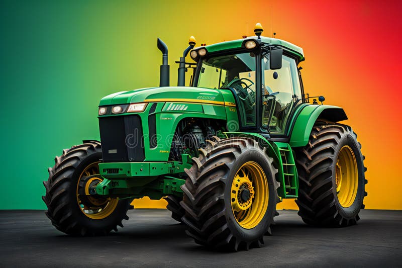 Modern Tractor on a Colored Background. Ai Generative Stock Photo ...