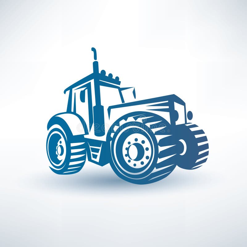 Modern tractor symbol stock vector. Illustration of tractor - 40635831
