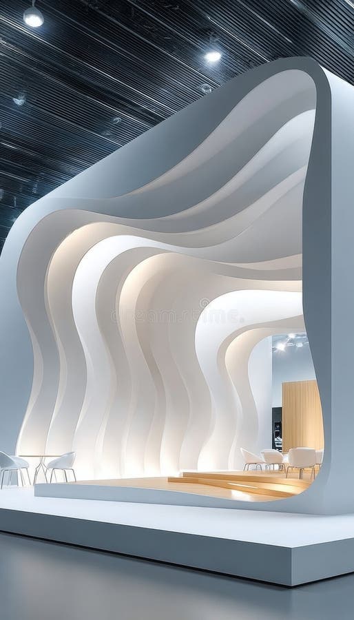 Modern Trade Show Booth Design with Contemporary Architecture and ...