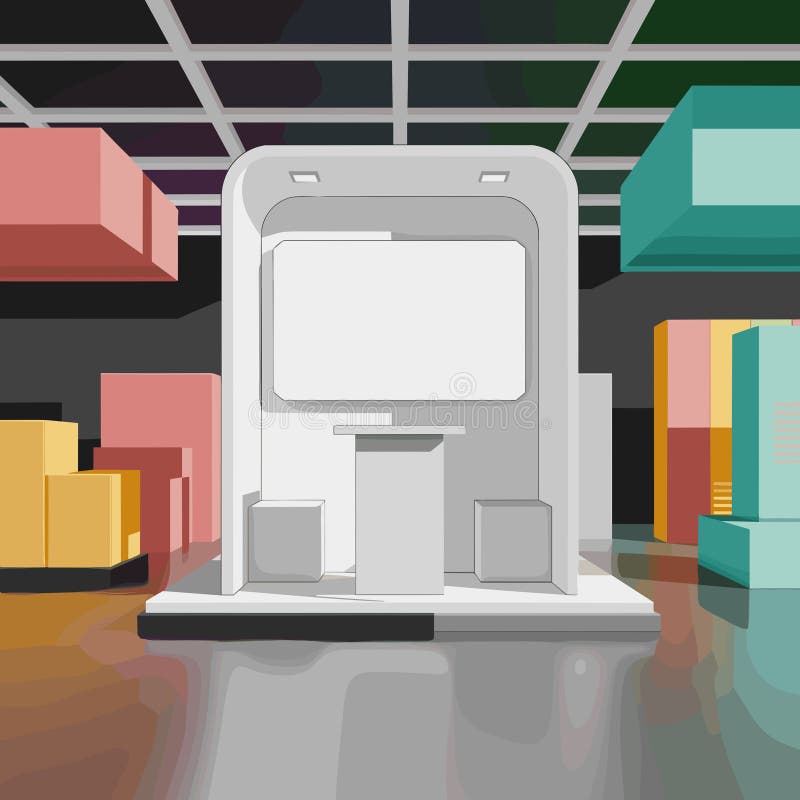 Modern Trade Show Booth with Minimalist Design and Dynamic Background ...