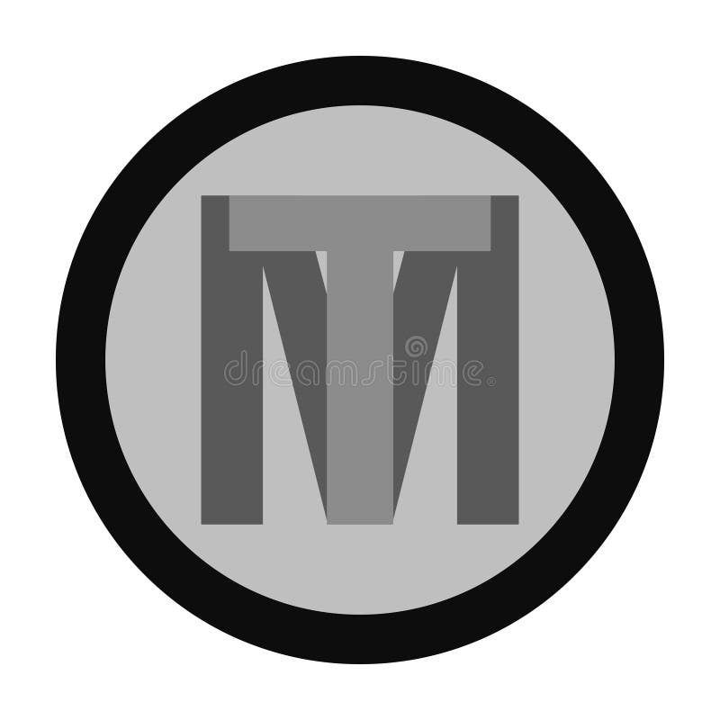 Modern Trademark Logo Icon Featuring Bold Gray Letters TM Overlapping ...