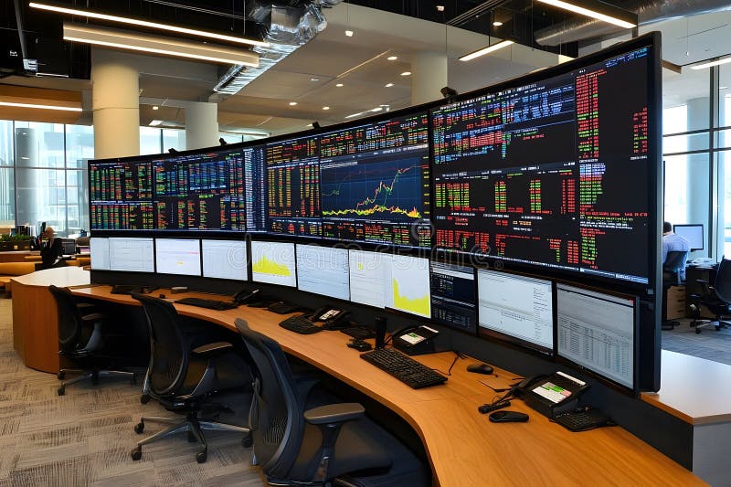 AI-Generated Trading Room Visualization Stock Illustration ...