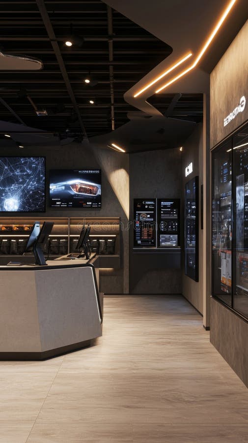 A Modern Trading Room Filled with High-tech Displays Showcasing Market ...