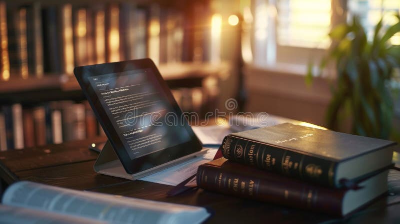 Modern and Traditional Bible Study Setup Stock Illustration ...