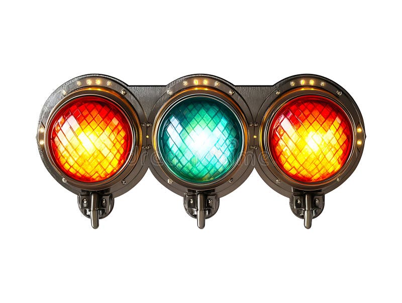 Modern Traffic Light with All Lights Illuminated, Ai Generated Stock ...