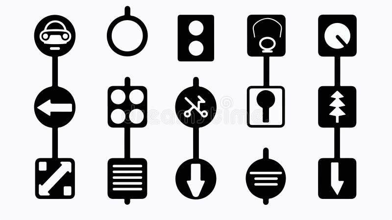 Modern Traffic Light Icon for Traffic Related Designs in Red and Green ...