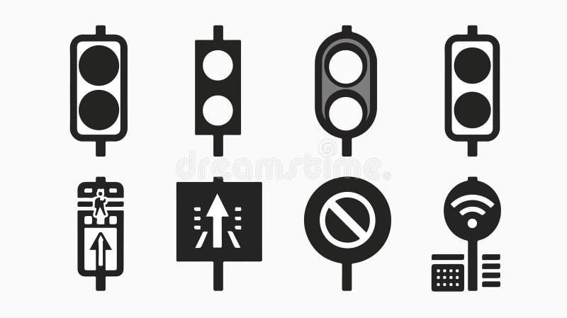 Modern Traffic Light Icon for Traffic Related Designs in Red and Green ...