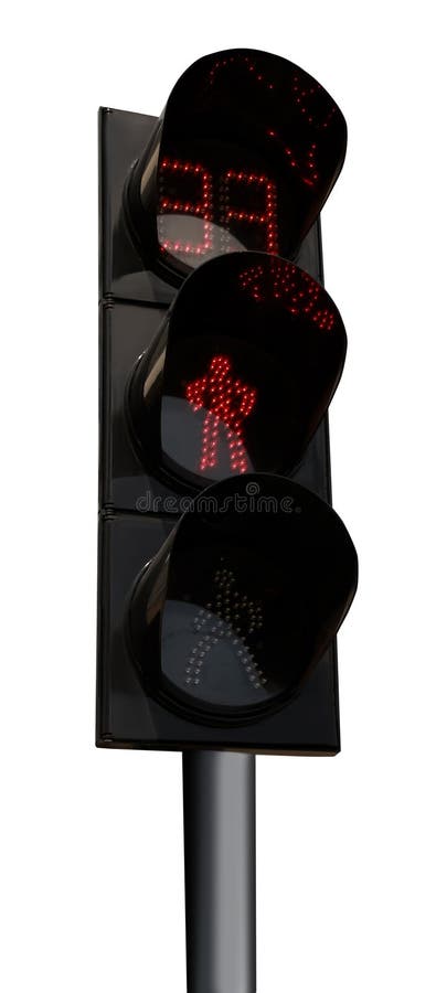 Modern Traffic Light with Timer and Pedestrian Signals Isolated on ...