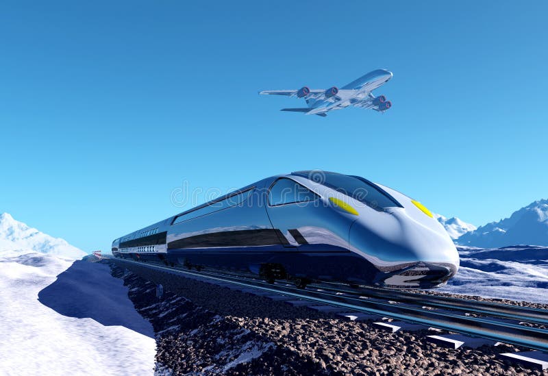 Modern train stock illustration. Illustration of platform - 65333958