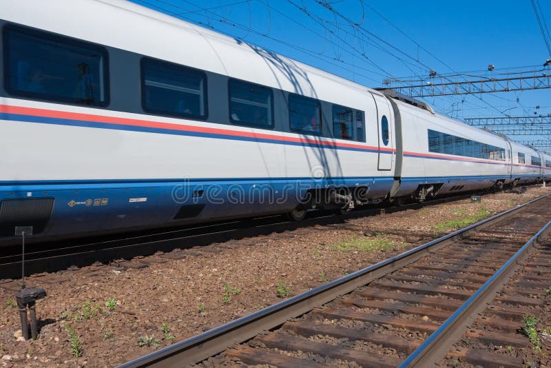 Modern train stock photo. Image of perspective, rails - 35562790