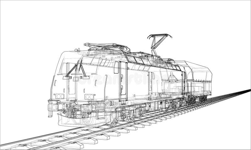 Modern train concept stock illustration. Illustration of poster - 190331325