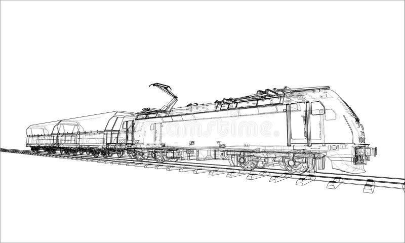 Modern train concept stock illustration. Illustration of digital ...