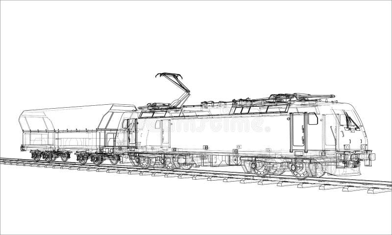 Modern train concept stock illustration. Illustration of outline ...
