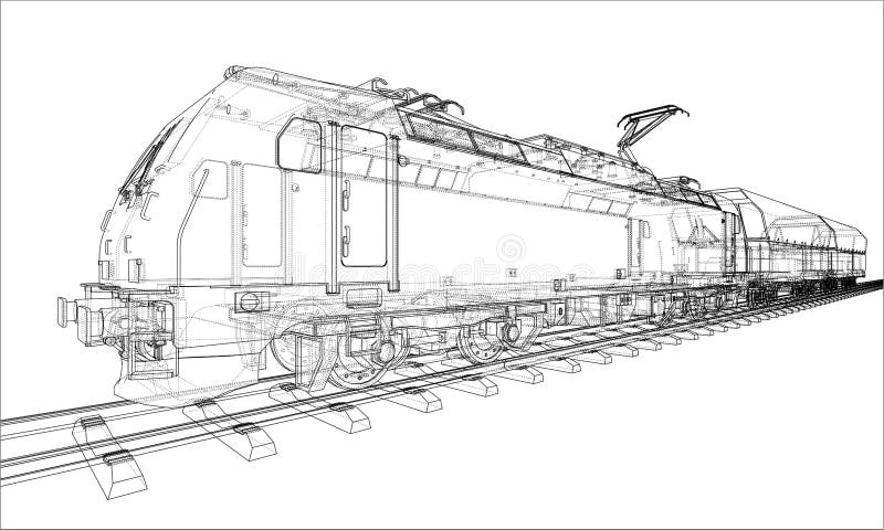 Modern train concept stock illustration. Illustration of engine - 189775536