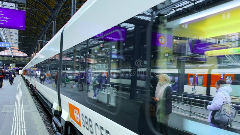 On Platform of Basel Railway Station, Switzerland Stock Video - Video ...