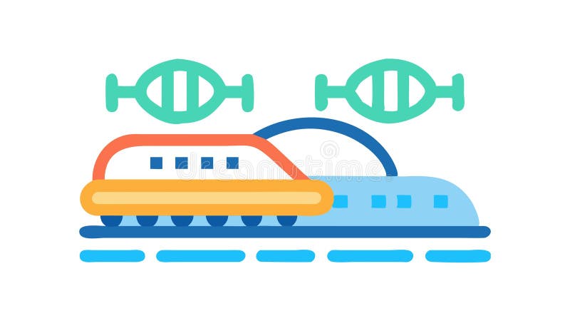 Modern Train with DNA Symbols Vector for Bio-Transport, Vector Design ...