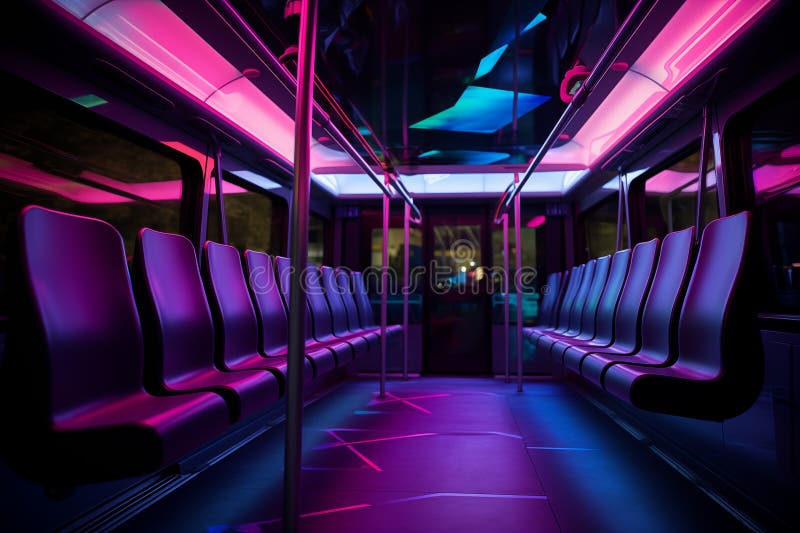 Modern Train Interior with Empty Passenger Seats. Generative AI Stock ...