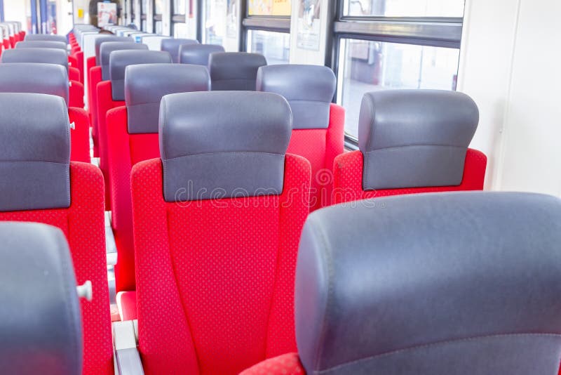 Modern train interior stock photo. Image of motion, cabin - 77946946