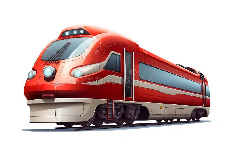 Modern Train Isolated on White Background. Generative Ai Stock ...