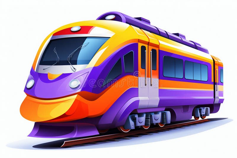 Modern Train Isolated on White Background. Generative Ai Stock ...