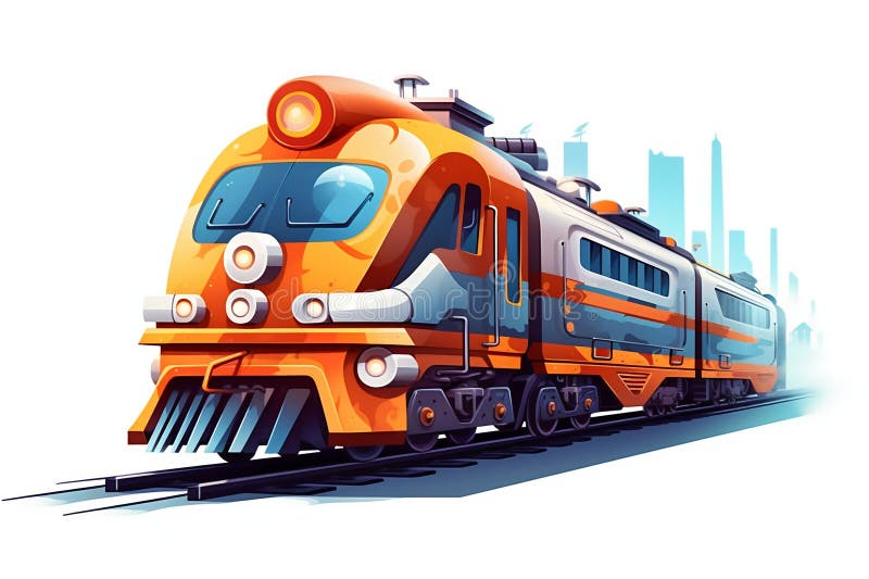 Modern Train Isolated on White Background. Generative Ai Stock ...