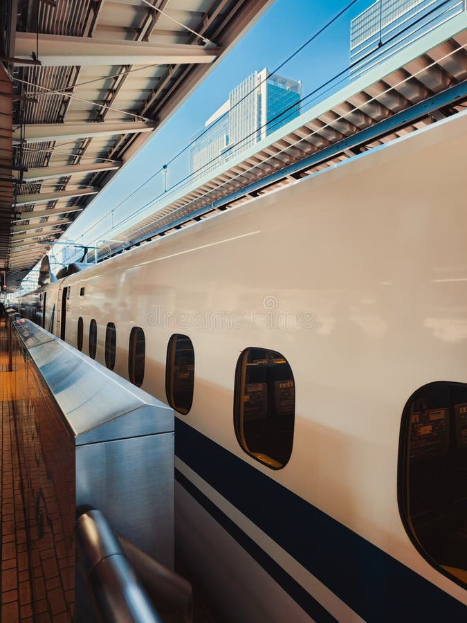 Modern Train Passing on the Japanese Railroad Stock Image - Image of ...