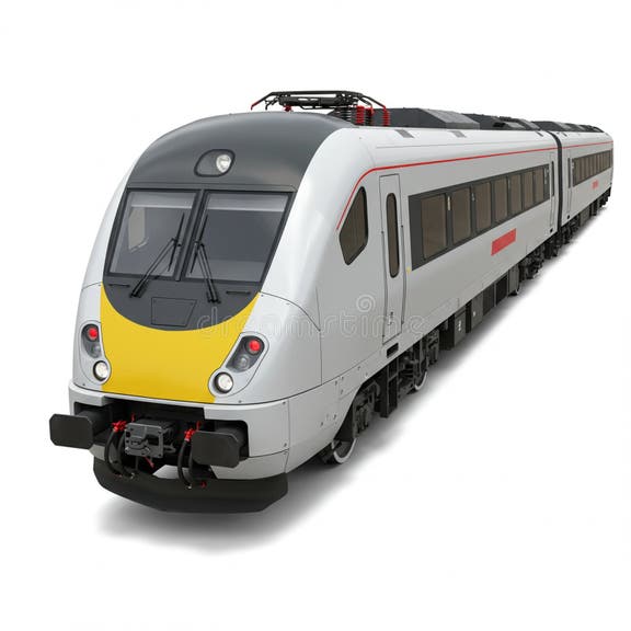 Modern Train in Perspective View, Featuring a Sleek, Aerodynamic Front ...