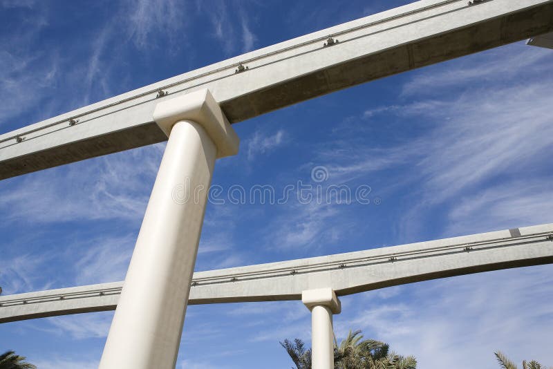 Modern train rails. stock image. Image of tree, dubai - 13259749