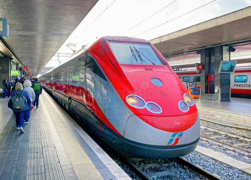 Modern Train In Rome Train Station Editorial Stock Photo - Image of ...