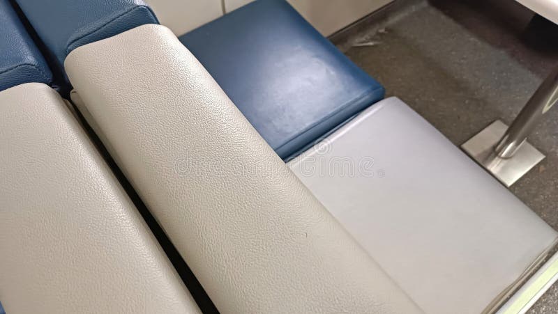 Modern Train Seat with Leather Upholstery and Neutral Colors Stock ...
