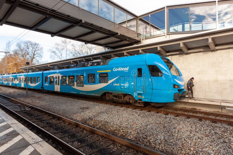 A Modern Train Seen in Lindau, Germany Editorial Stock Photo - Image of ...