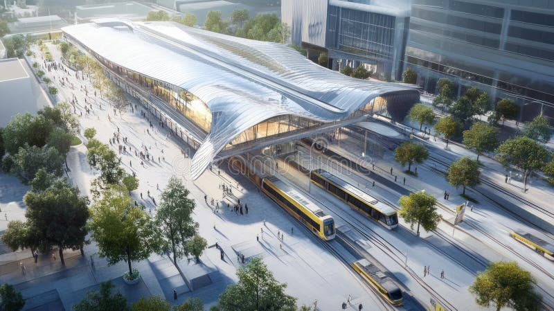 Modern Architecture Train Station Stock Photo - Image of spaces ...