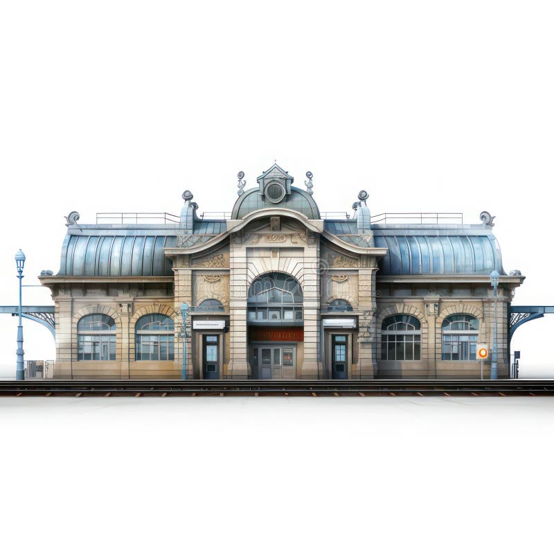 Modern Train Station Building Created with Generative AI. Old Building ...