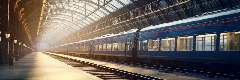 Modern train station stock illustration. Illustration of motion - 300319346