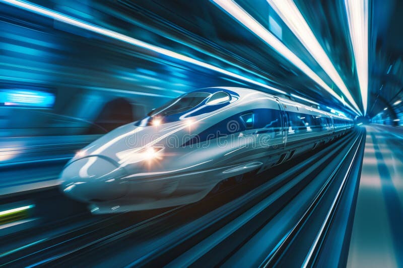 Modern Train at Station Platform with Futuristic Elements. Stock Photo ...