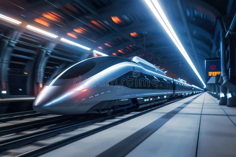 Modern Train at Station Platform with Futuristic Elements. Stock Image ...