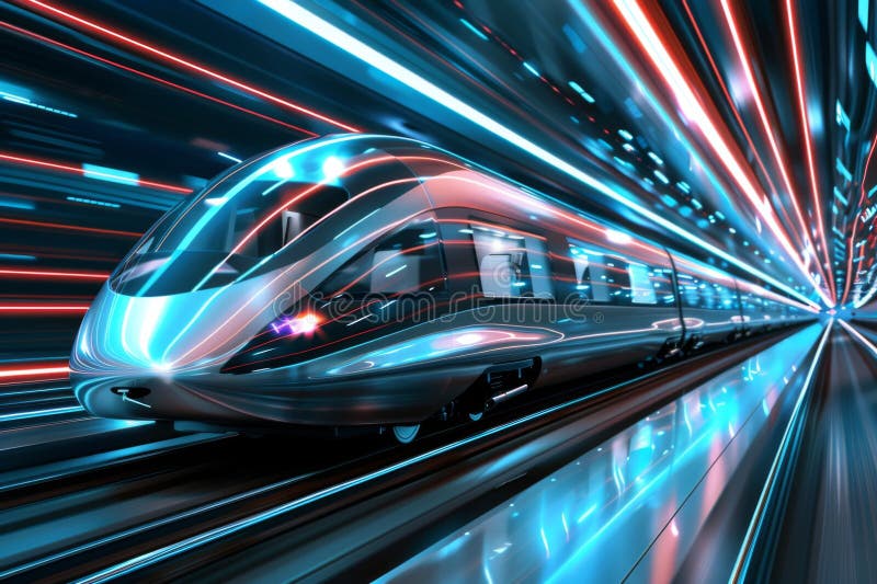 Modern Train at Station Platform with Futuristic Elements. Stock Image ...
