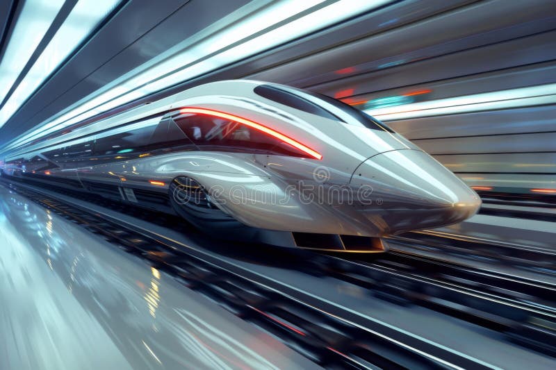 Modern Train at Station Platform with Futuristic Elements. Stock Photo ...