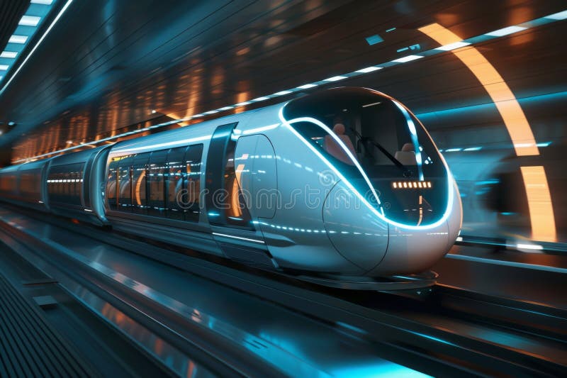 Modern Train at Station Platform with Futuristic Elements. Stock Photo ...