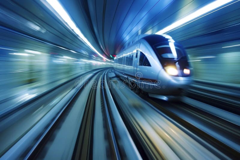 Modern Train at Station Platform with Futuristic Elements. Stock Photo ...