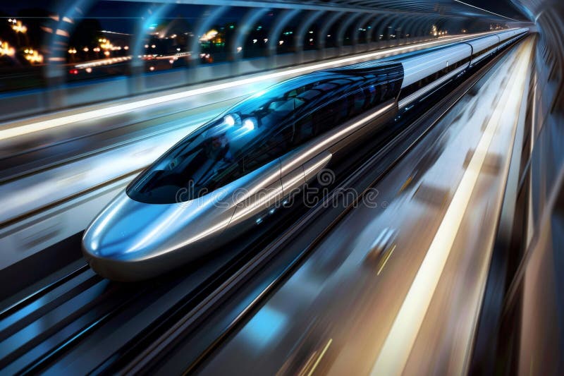 Modern Train at Station Platform with Futuristic Elements. Stock Image ...