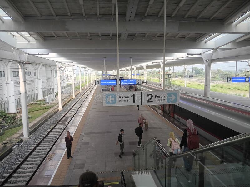 Modern Train Station Platform in Indonesia Editorial Stock Image ...